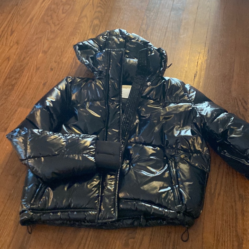 Black Puffer Bomber Jacket - Gem